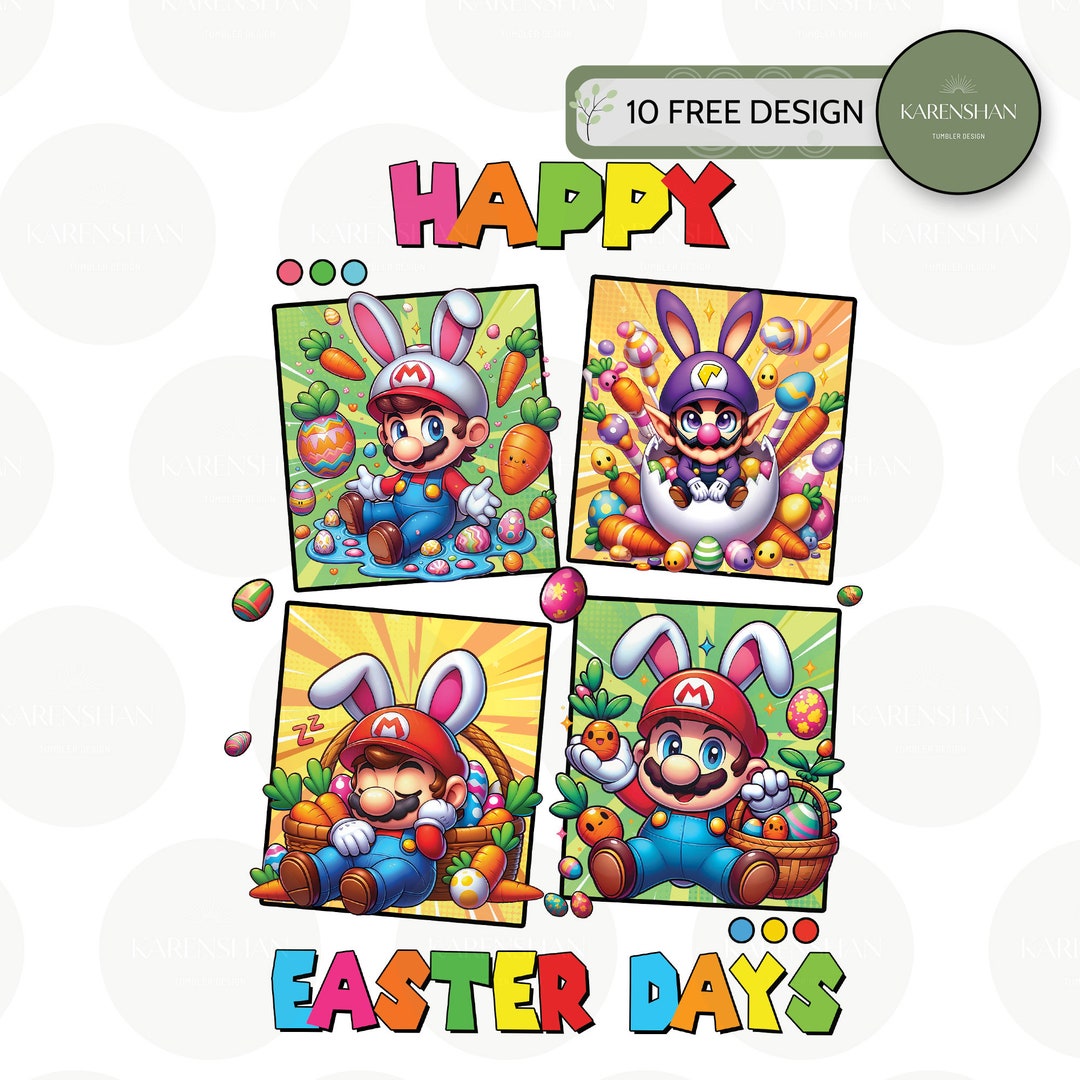Super Mario Easter Cartoon PNG, Happy Easter Day Png, Funny Easter Png ...