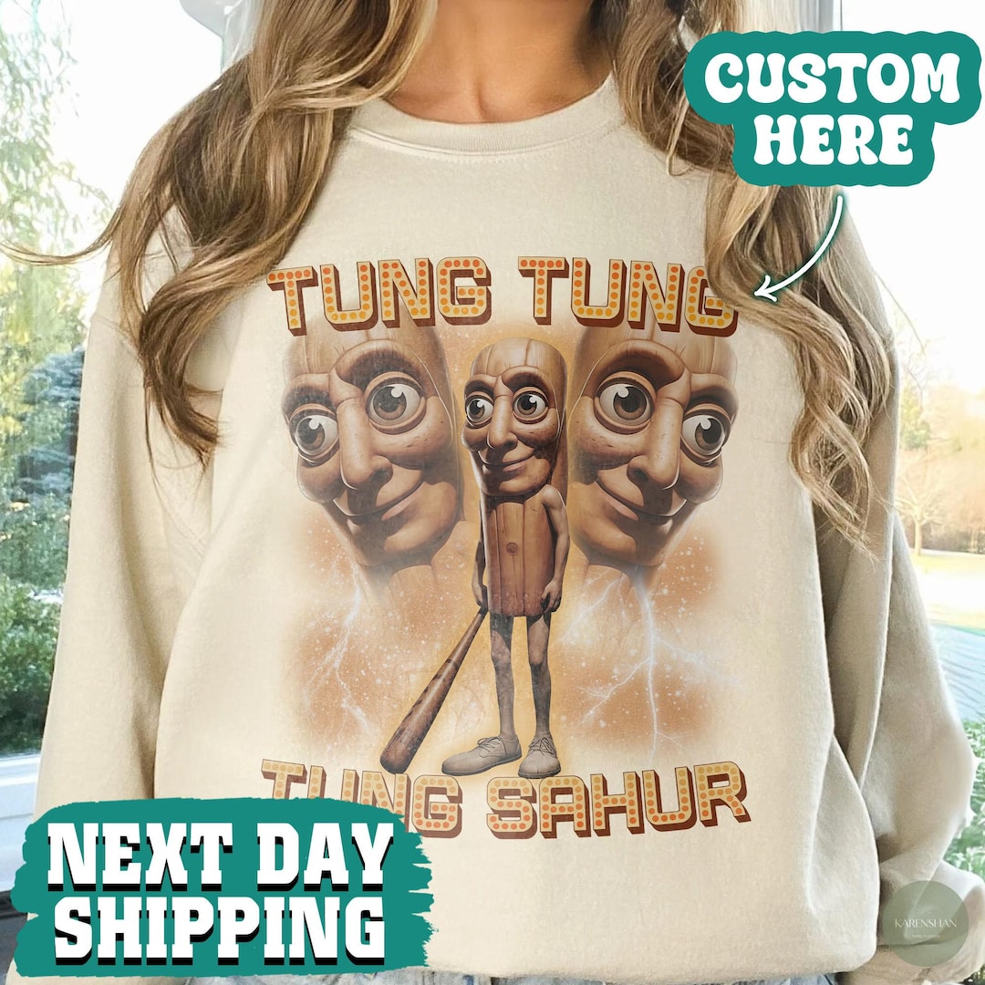 Tung Tung Tung Sahur Funny Baseball Bat Meme Shirt, Game Day Shirt for ...