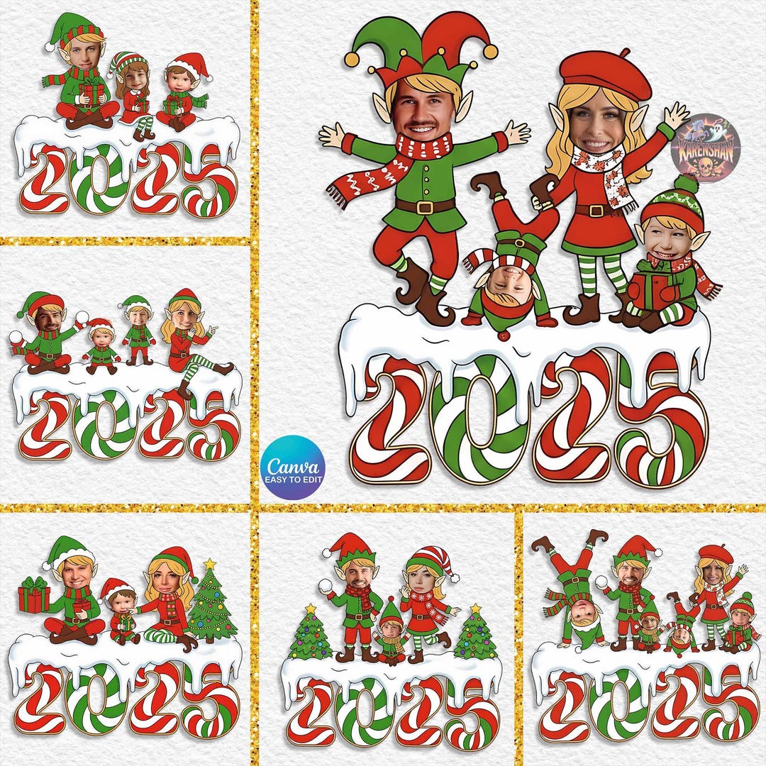 The Elf Crew Png Bundle, 6 PNG Kid Christmas, Add Your Photo Png ...