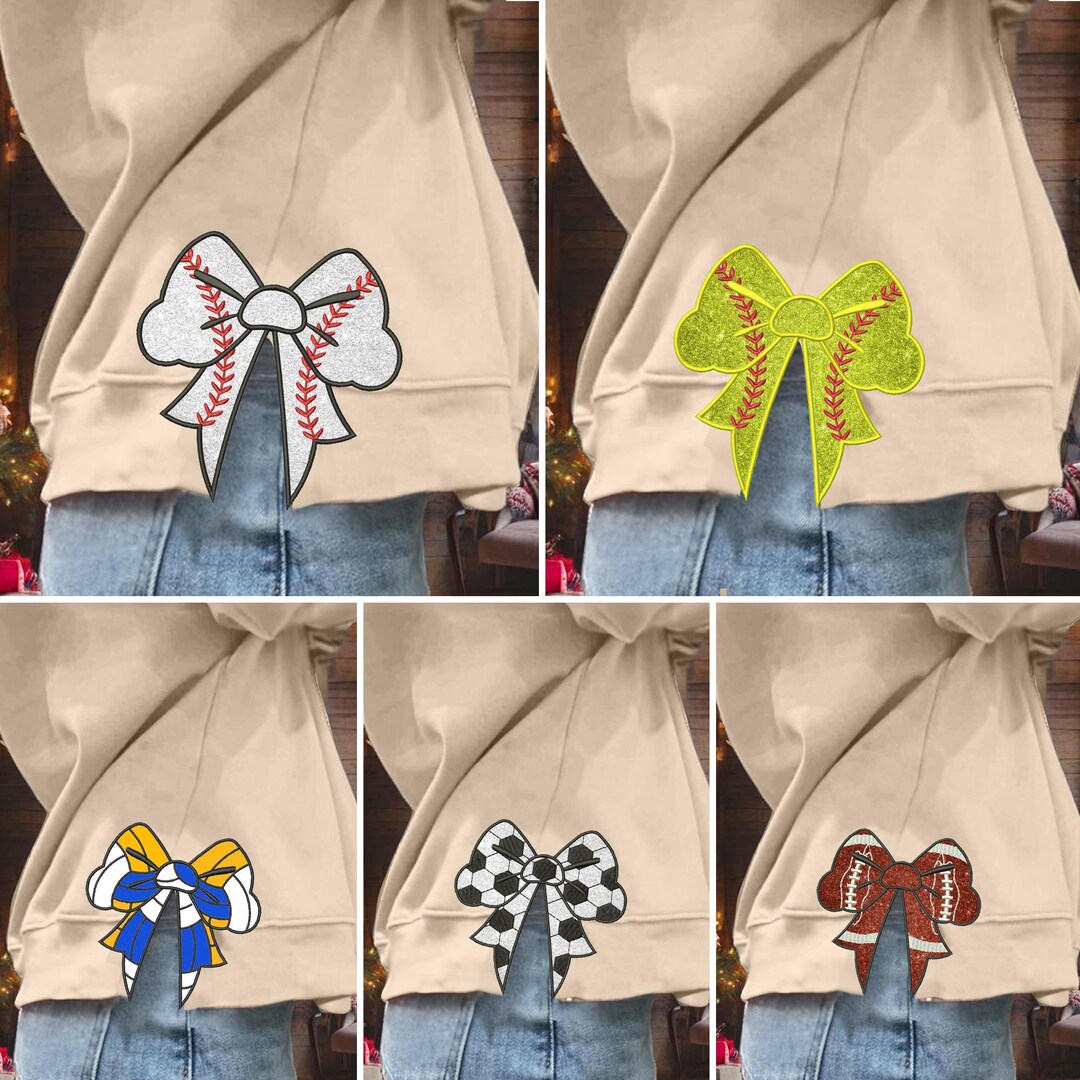 Sport Side Bow Applique Bundle, Side Bow Machine Embroidery Designs ...