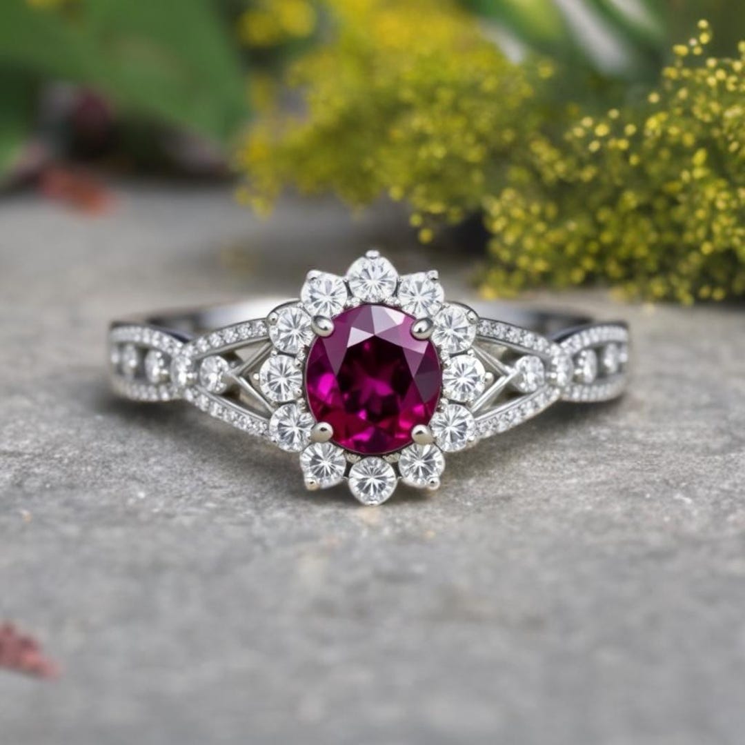 Bridal Special Pink Ruby Ring - 14k Gold Ruby Ring - Grandmother Gift ...