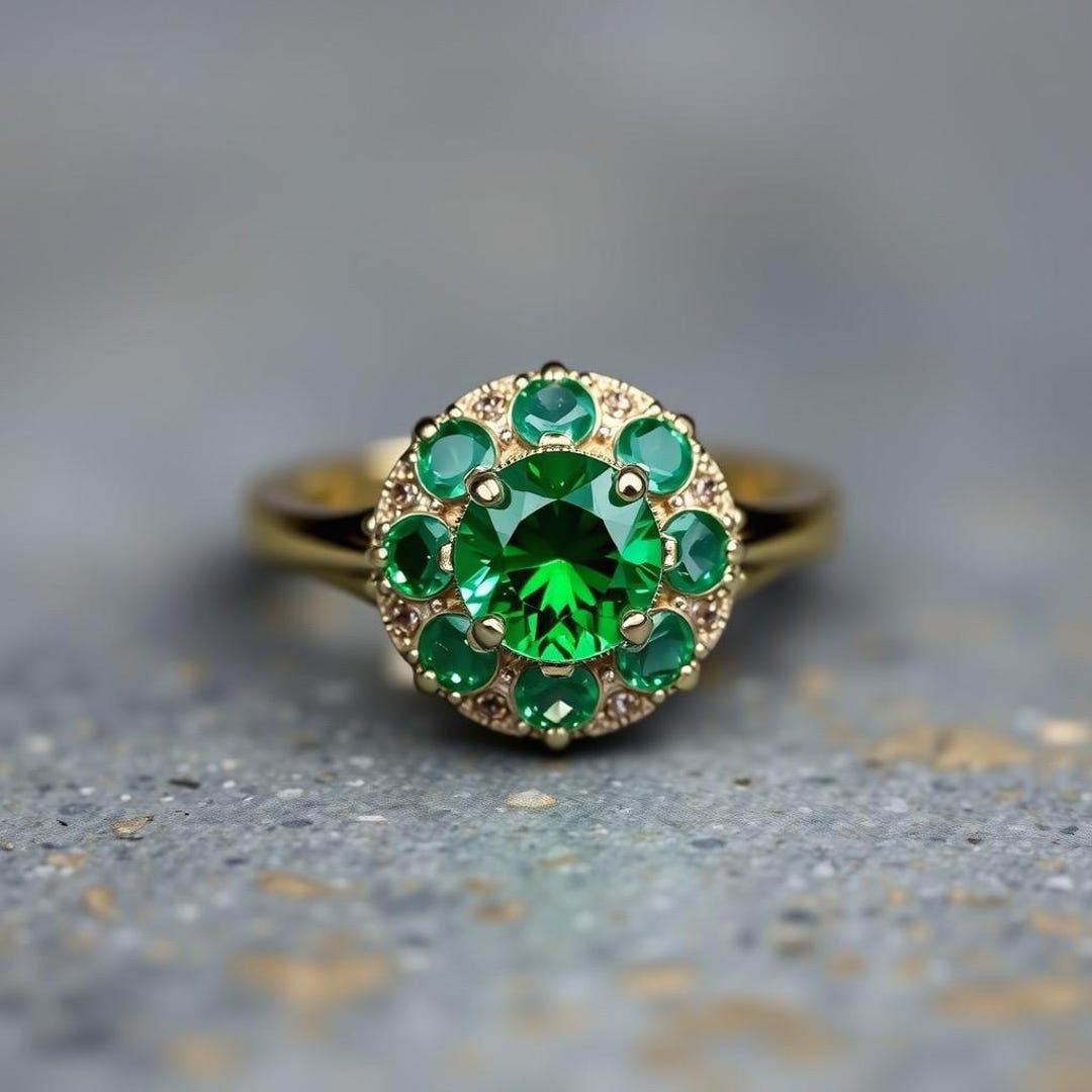 14k Gold Areal Zambian Emerald Ring: Boho Solitaire Ring - Etsy