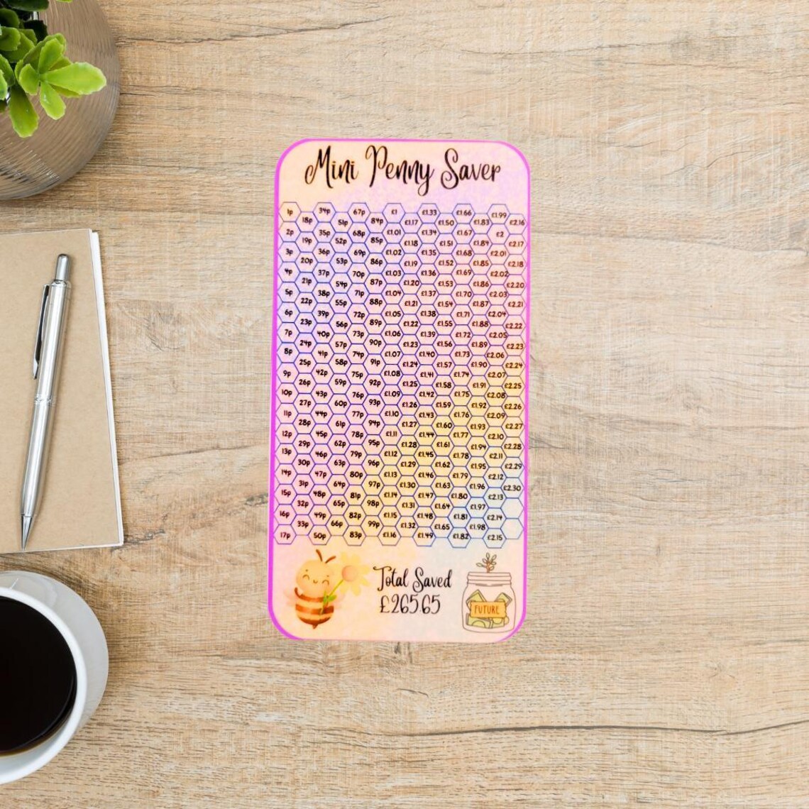 Cash Saving Challenge Cards Starter Bundle – Mini Penny Saver, 50p ...