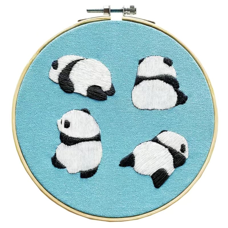 Panda Embroidery - Etsy