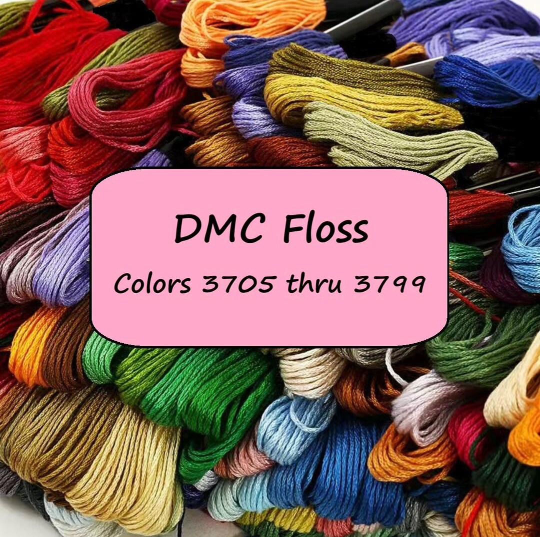 3700 Series DMC Embroidery Floss, Color 3705 Through 3799, Six Strand 8 ...
