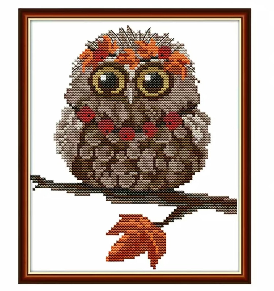 Cross Stitch Pattern, Autumn Owl, Embroidery Pattern, Small Pattern ...