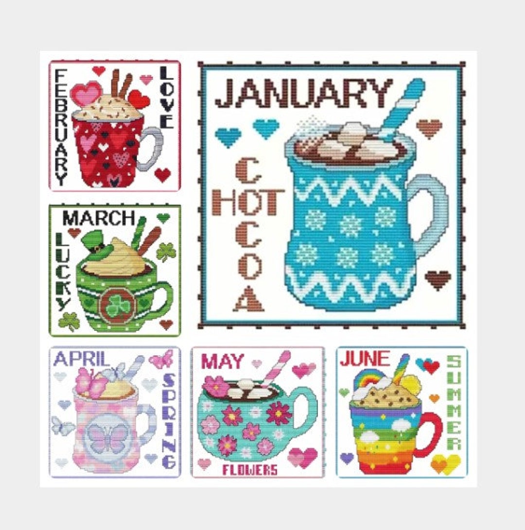 Diamond Painting Kit Bundle, Set of 12, One for Every Month, Calendar ...