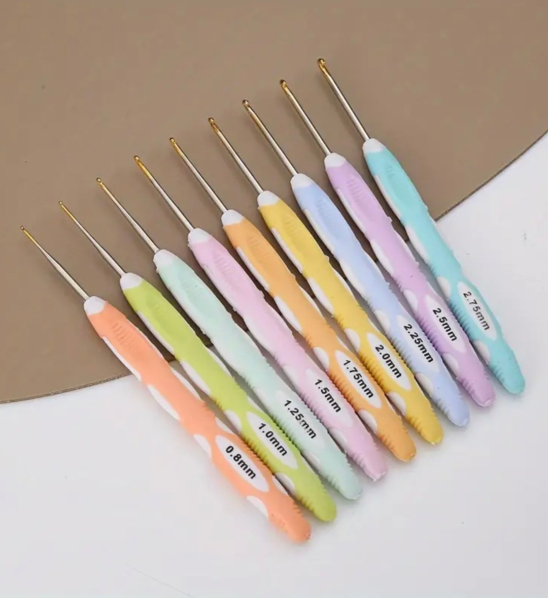 Small Ergonomic Grippy Crochet Hooks, .8mm, 1mm, 1.25mm, 1.5mm, 1.75mm ...