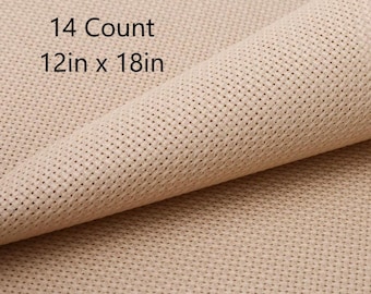 14 Count Aida Cloth Fabric, 12inx18in, Oatmeal, Speckled, Tan, Khaki ...