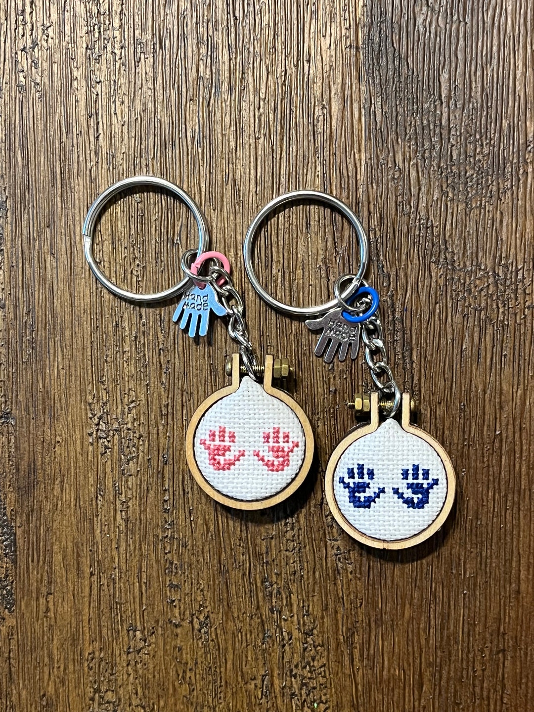 Baby Hands Keychain, Boy or Girl, Blue or Pink, Handprint, Finished ...