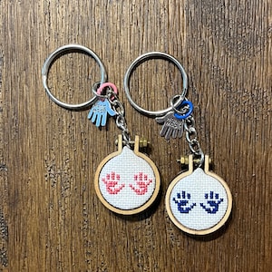 Baby Hands Keychain, Boy or Girl, Blue or Pink, Handprint, Finished ...