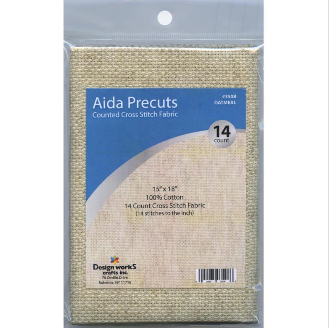 14 Count Design Works Aida 15in X 18in, Oatmeal, Beige, Tan, Speckled ...