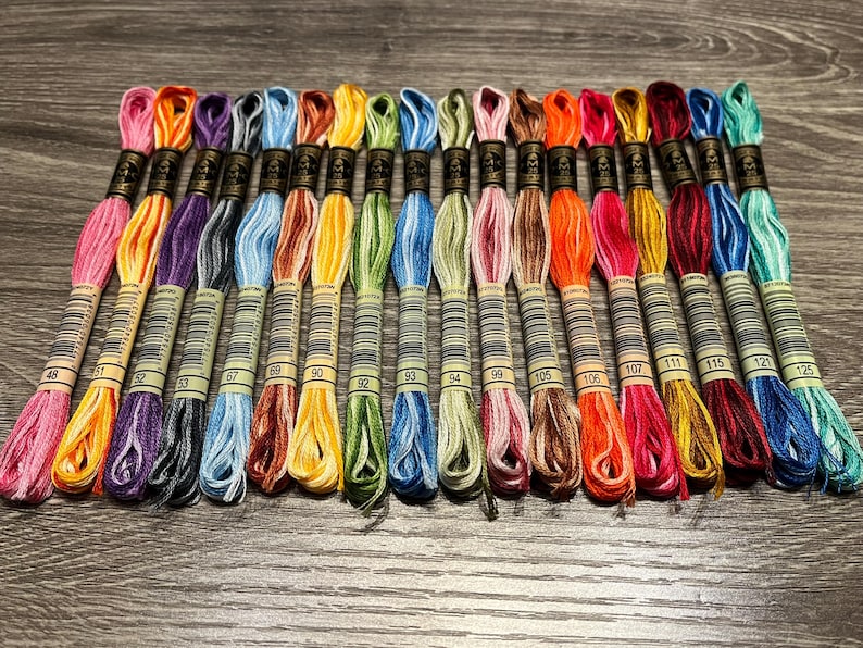 DMC Variegated Embroidery Floss, Pick Your Colors, Six Strand 8 Meters ...
