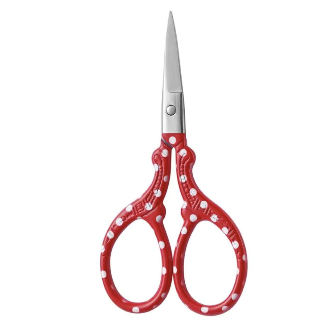 Red Polka Dot Embroidery Scissors, Small Craft Scissors, Cross Stitch ...