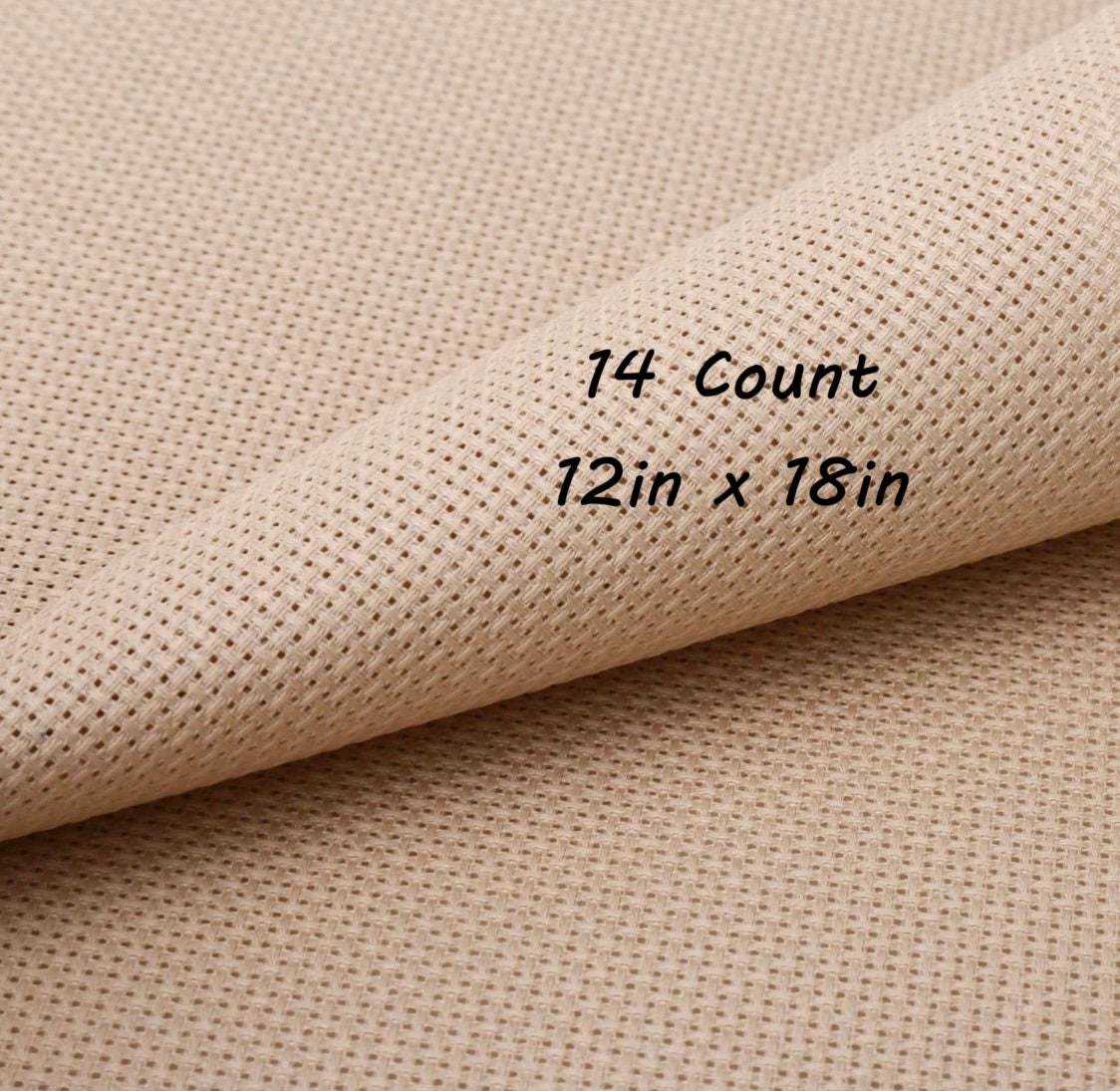 14 Count Aida Cloth Fabric, 12inx18in, Tan, Khaki, Beige, Light Brown ...
