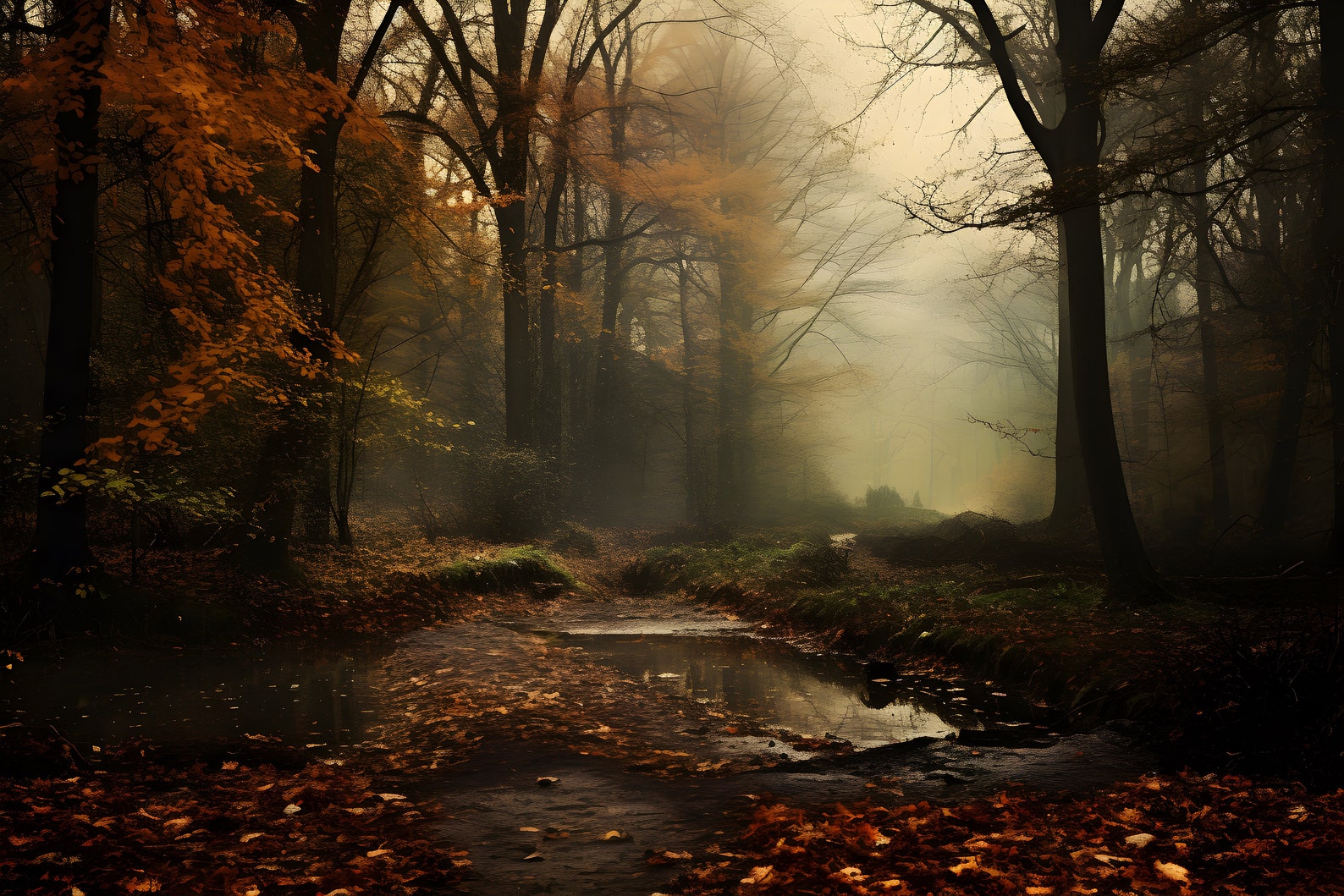 Incredible Autumn Forest Digital Print - Beautiful Fairytale Like ...