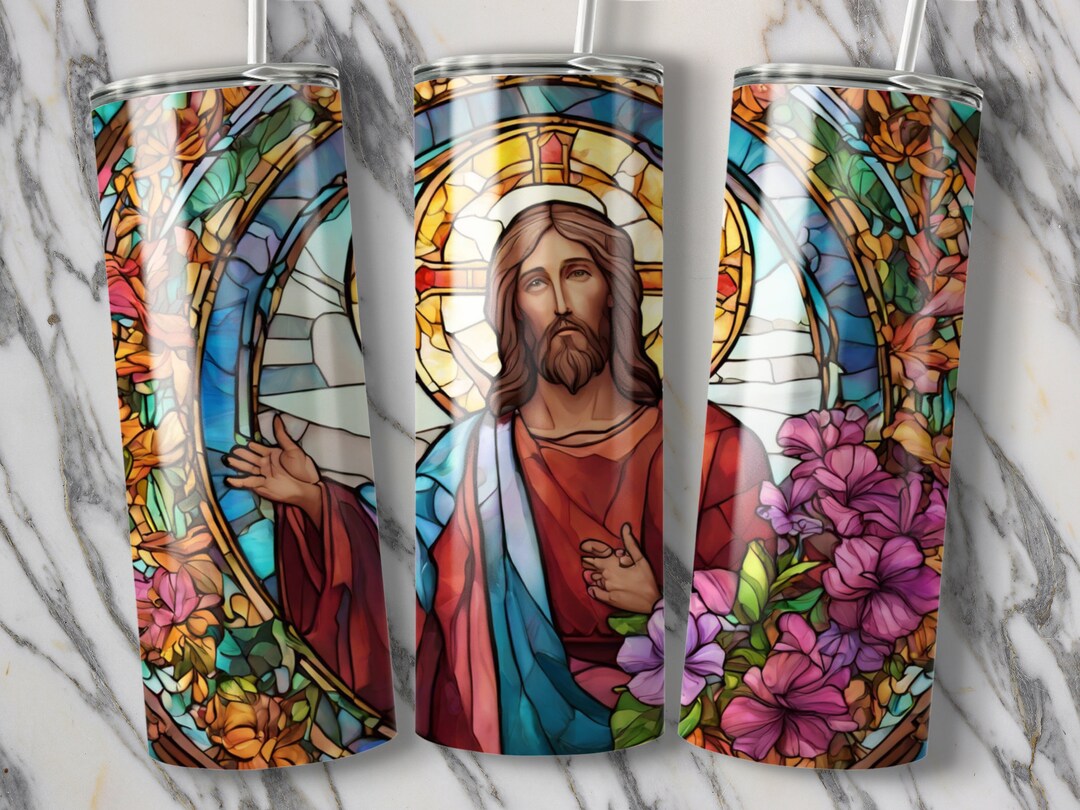 Stained Glass Jesus Christ Art Print, Religious Wall Art, Christian ...