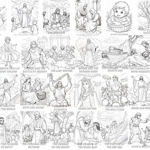 30 Bible Stories Coloring Book for Children - Etsy