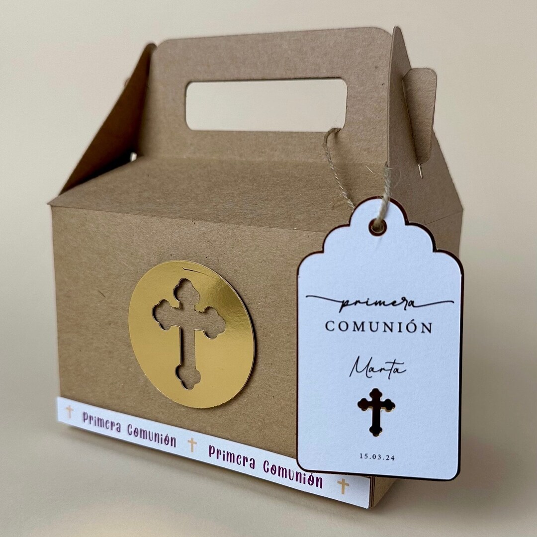 Baptism Favor Box | First Communion Gable Favor Box | Baptism Party ...