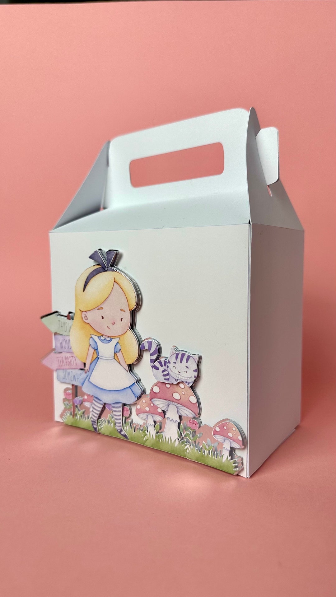 Alice in Wonderland Favor Box | Personalized Alice Gable Favor Box ...
