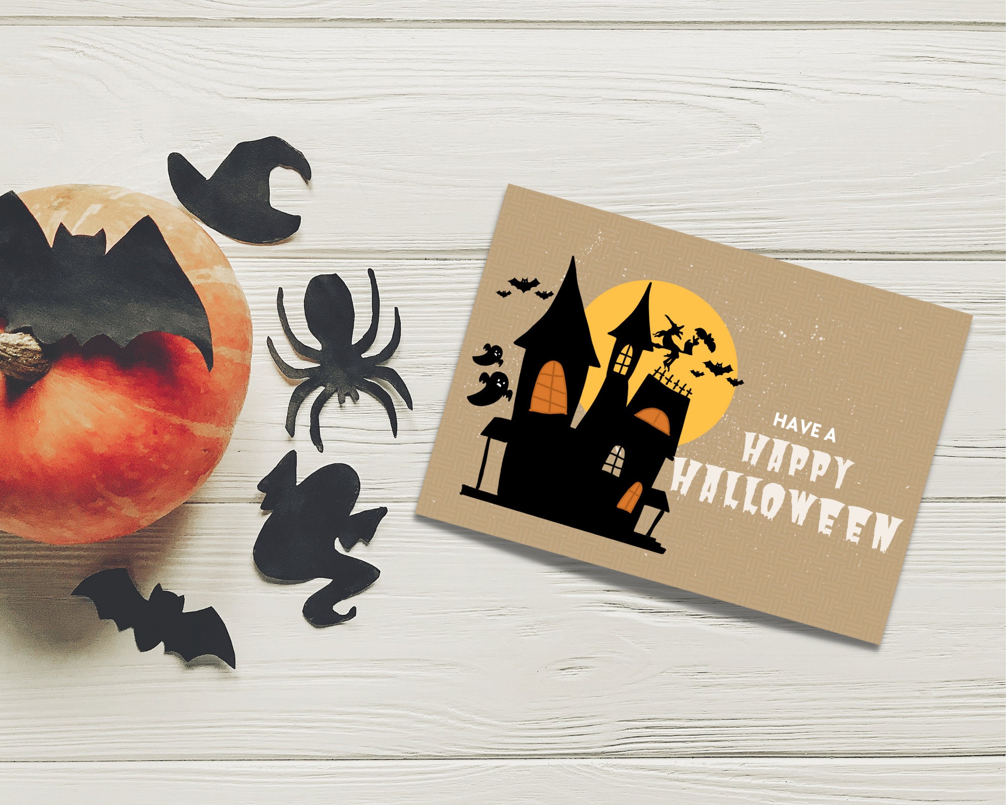 Happy Halloween Card, Printable Halloween Card, Halloween Greeting Card ...
