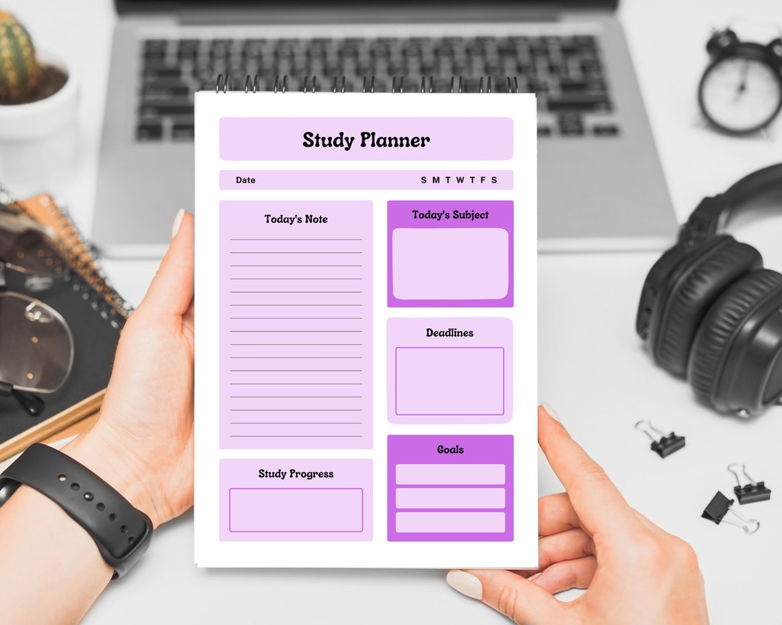 Study Planner Printable | Student Planner Printable | Study Organiser ...