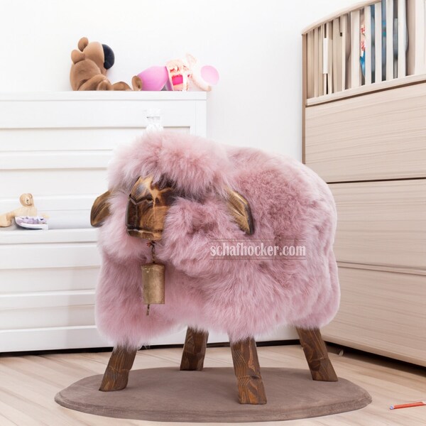 Pink Fur Stool - Etsy UK