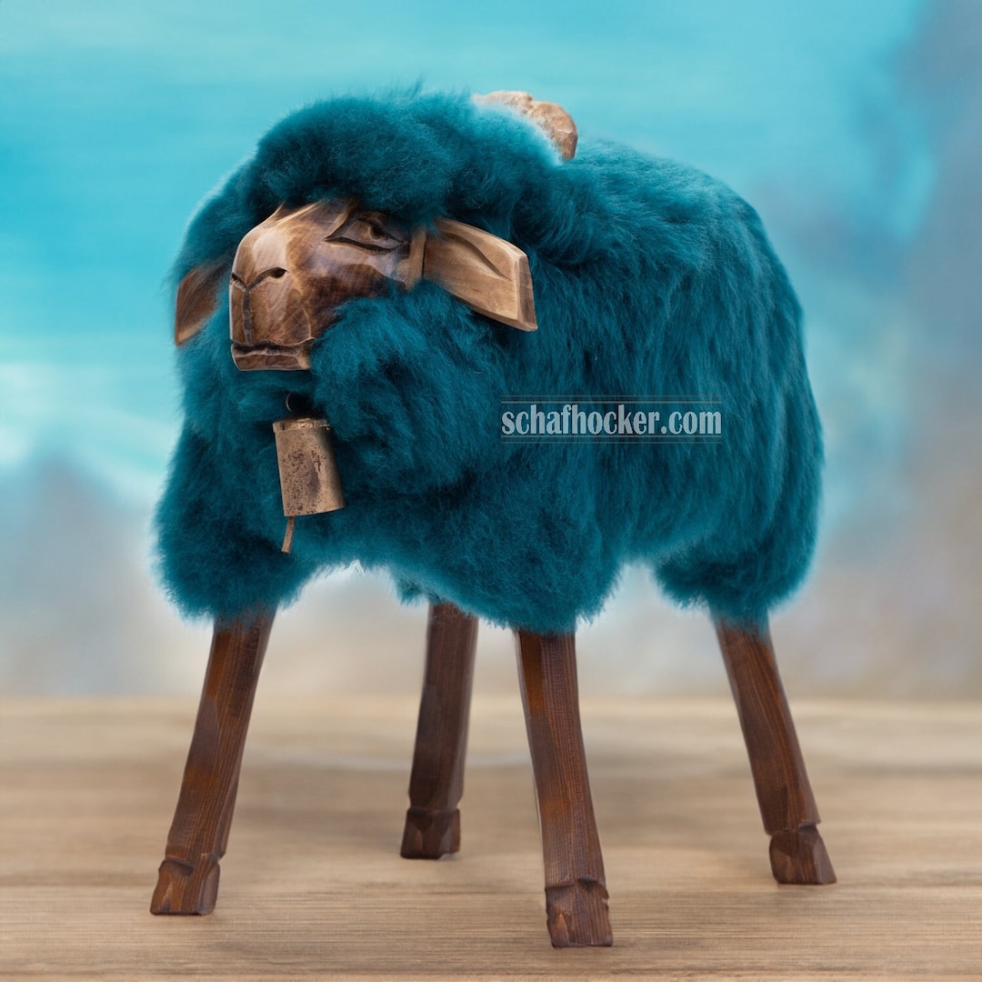 Sheep Stool Emil the Glamorous Bua Petrol Stool Designer - Etsy