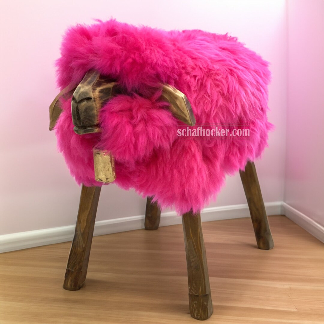 Premium Designer Sheep Stool Mia the Colorful Girl Pink Designer Stool ...