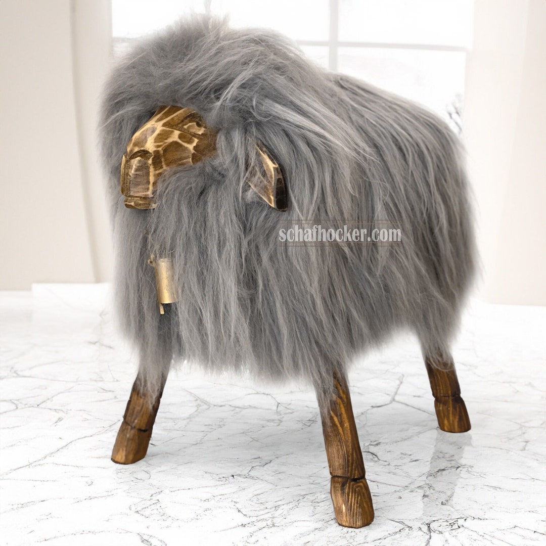 Sheep Stool Hubi the Angry Bua Silver Gray Stool Designer Animal Stool ...