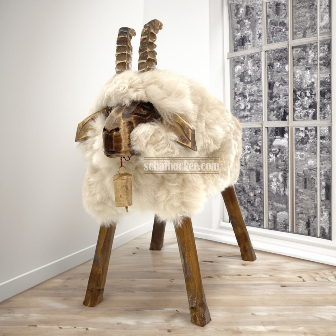 Stool zenzi the Cheeky Goat Champagne Animal Stool - Etsy