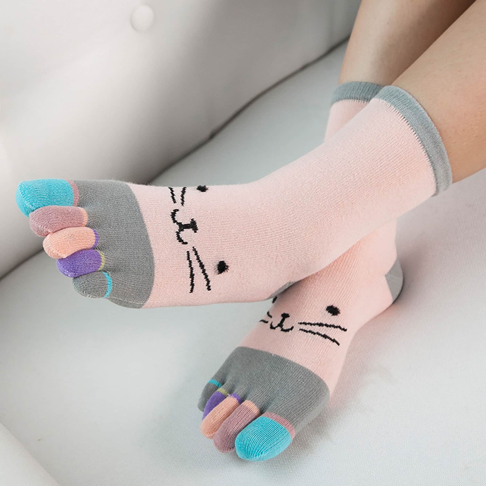 Cute Cat Split-toe Socks,tabi Warm Socks,five Toe Socks,winter Warm ...