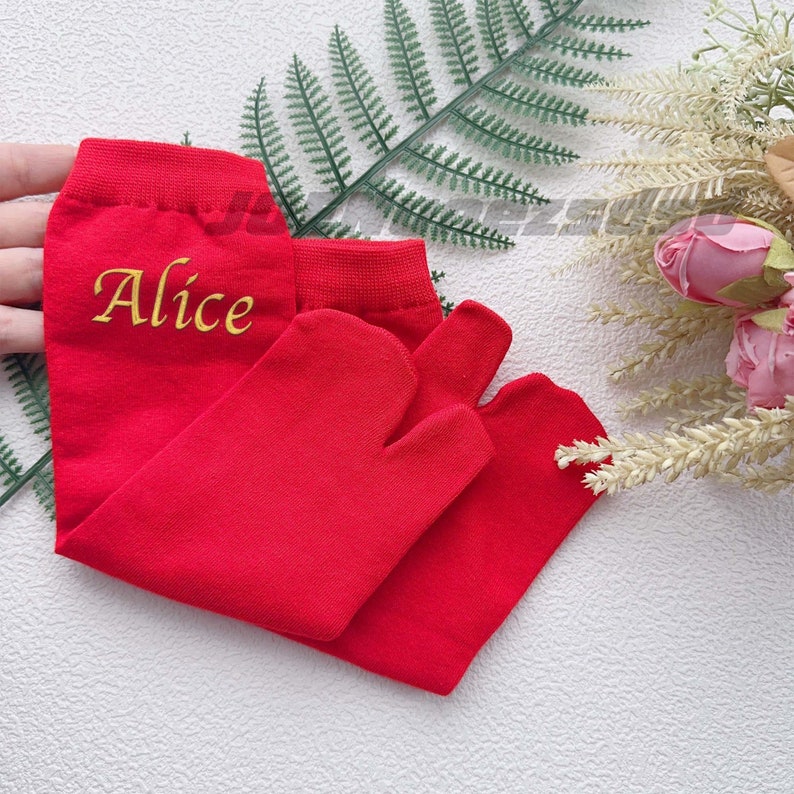 Custom Embroidered Split Toe Socks,custom Name Split Toe Socks,japanese ...