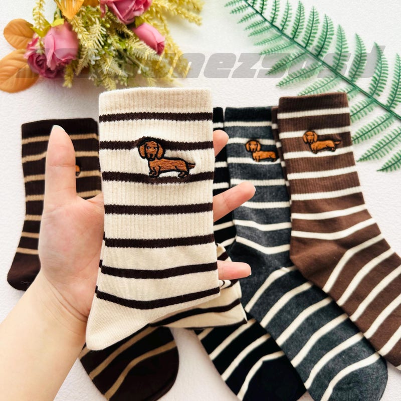 Embroidered Cream Socks - Etsy