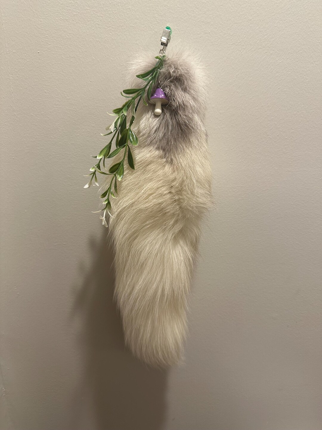 Marble Fox Tail With Charm & Plant - Etsy