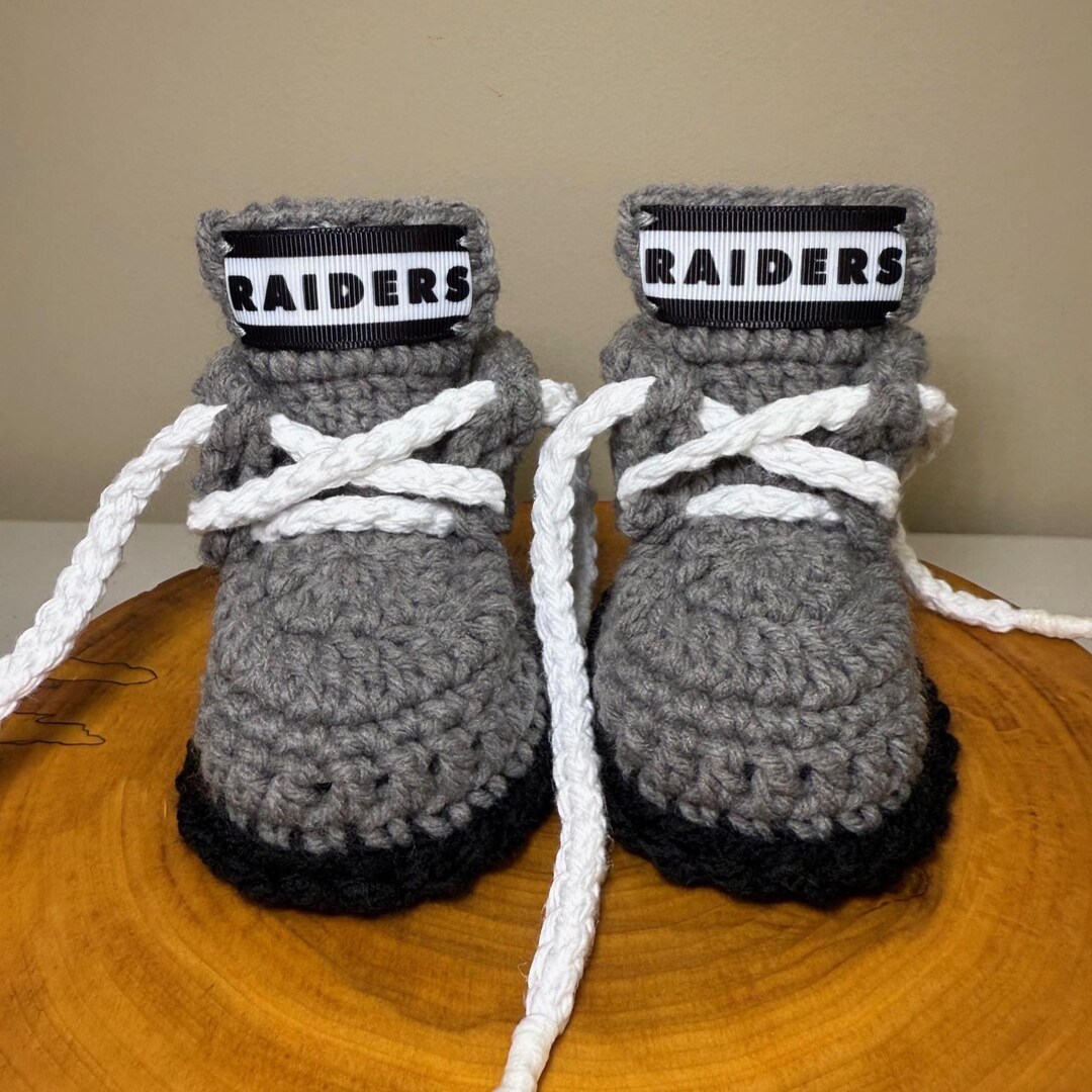 Las Vegas Raiders Baby Booties Shoes Slippers Boots 3-9 Months Infant ...