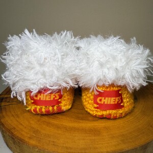 Kansas City Chiefs Booties, Boots, Shoes, Slippers With Faux Fur Cuff ...
