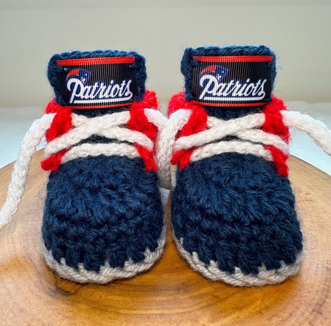 New England Patriots Baby Booties Shoes Slippers Boots Size Newborn-6 ...