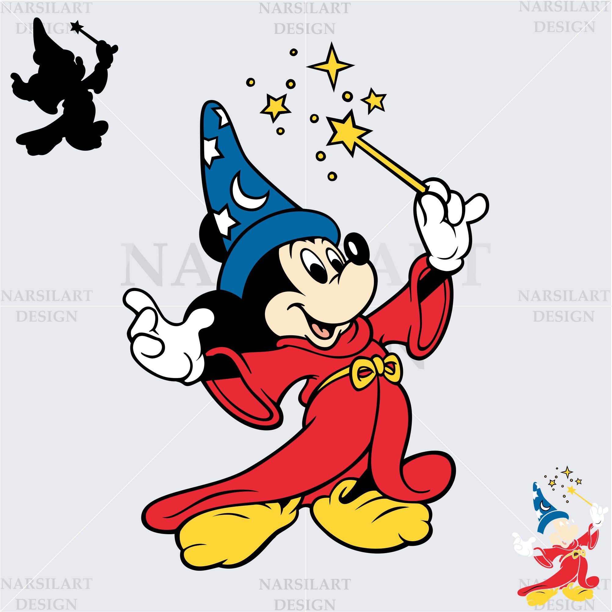 Layered Magic Mickey SVG, Vector, Cut Files for Cricut and Silhouette ...