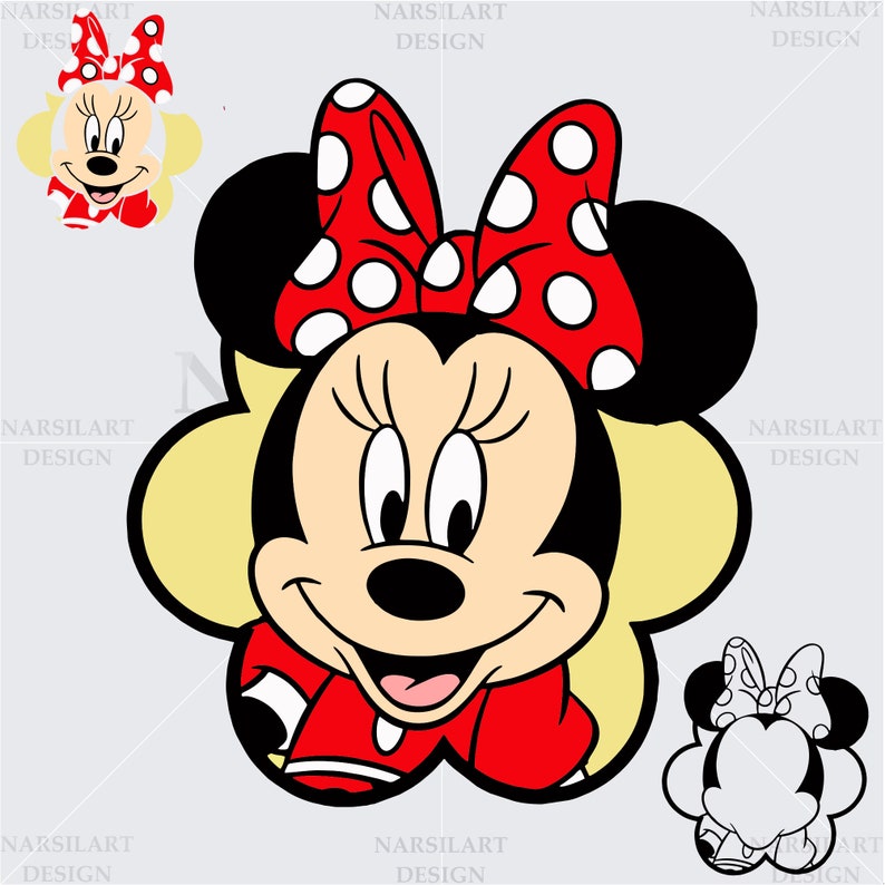 LAYERED Svg, Minnie Face Svg, Cut Files for Cricut Silhouette, Clipart ...