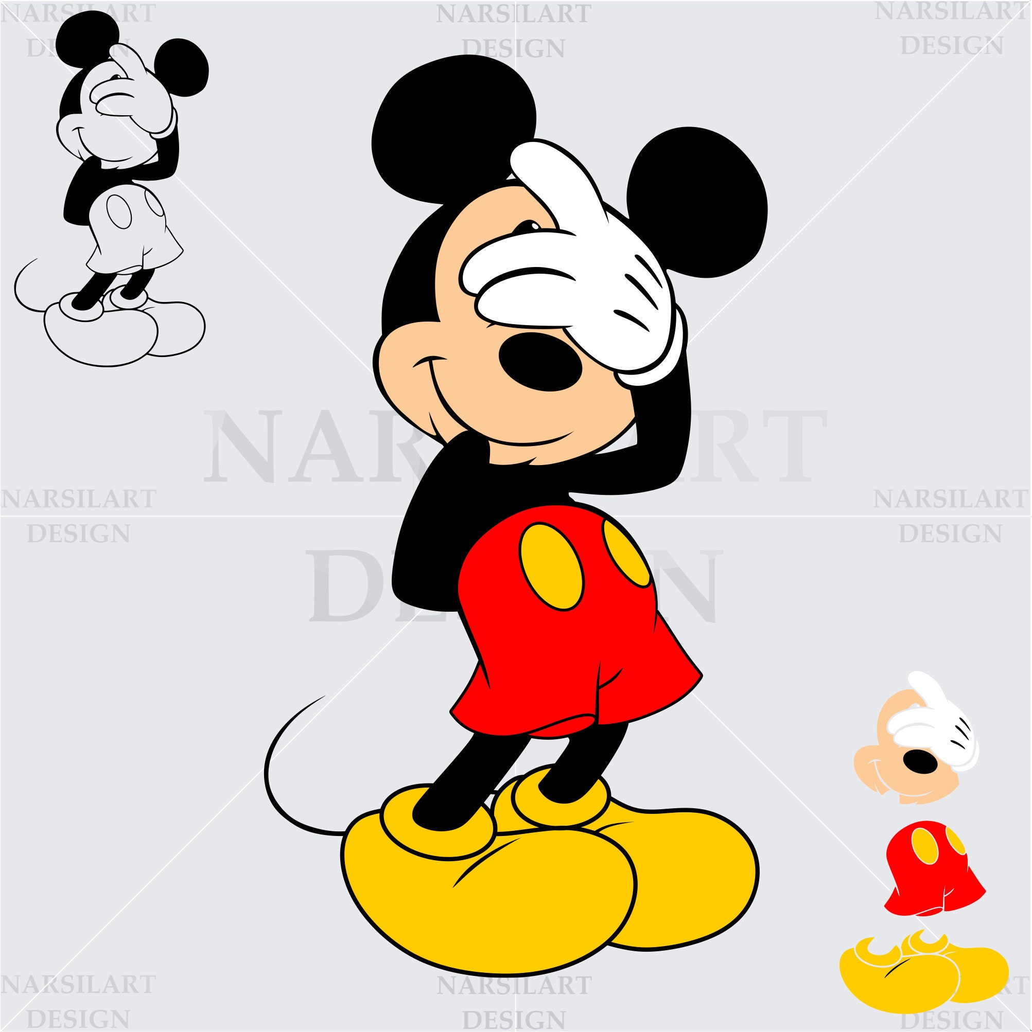 Layered Mickey Close Eye, Mickey Svg, Digital Download, Clipart ...