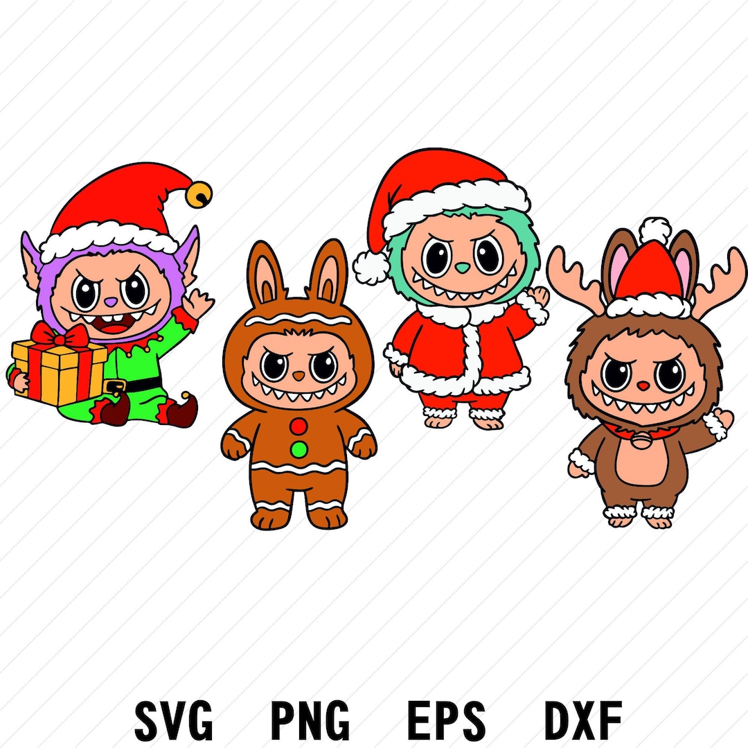 Cute Christmas Characters Svg | Elf Santa Reindeer Gingerbread Clipart ...