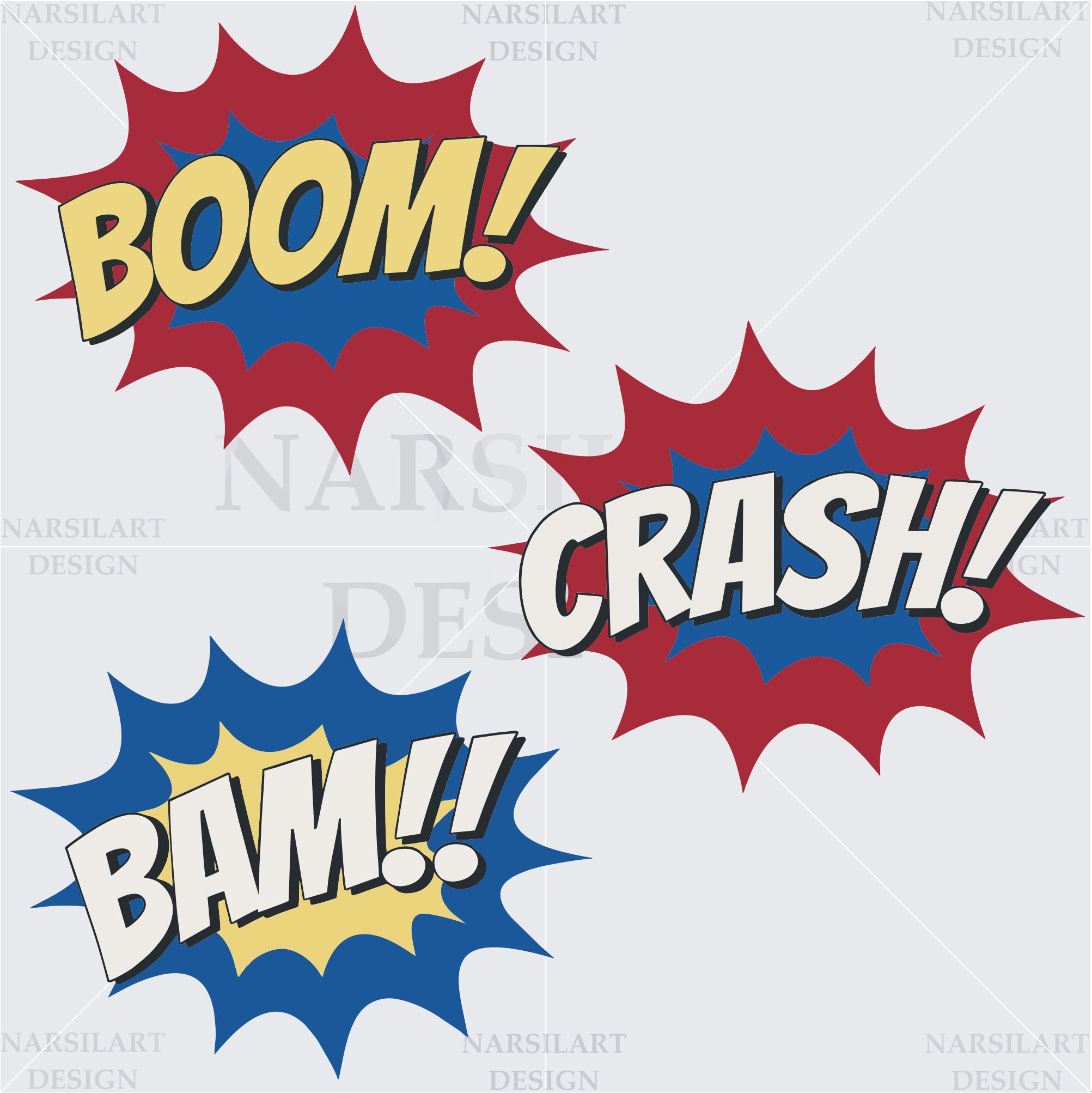 Bundle Comic Cartoon Style, Birthday Bundle, Comic Balloon Bubble Art ...