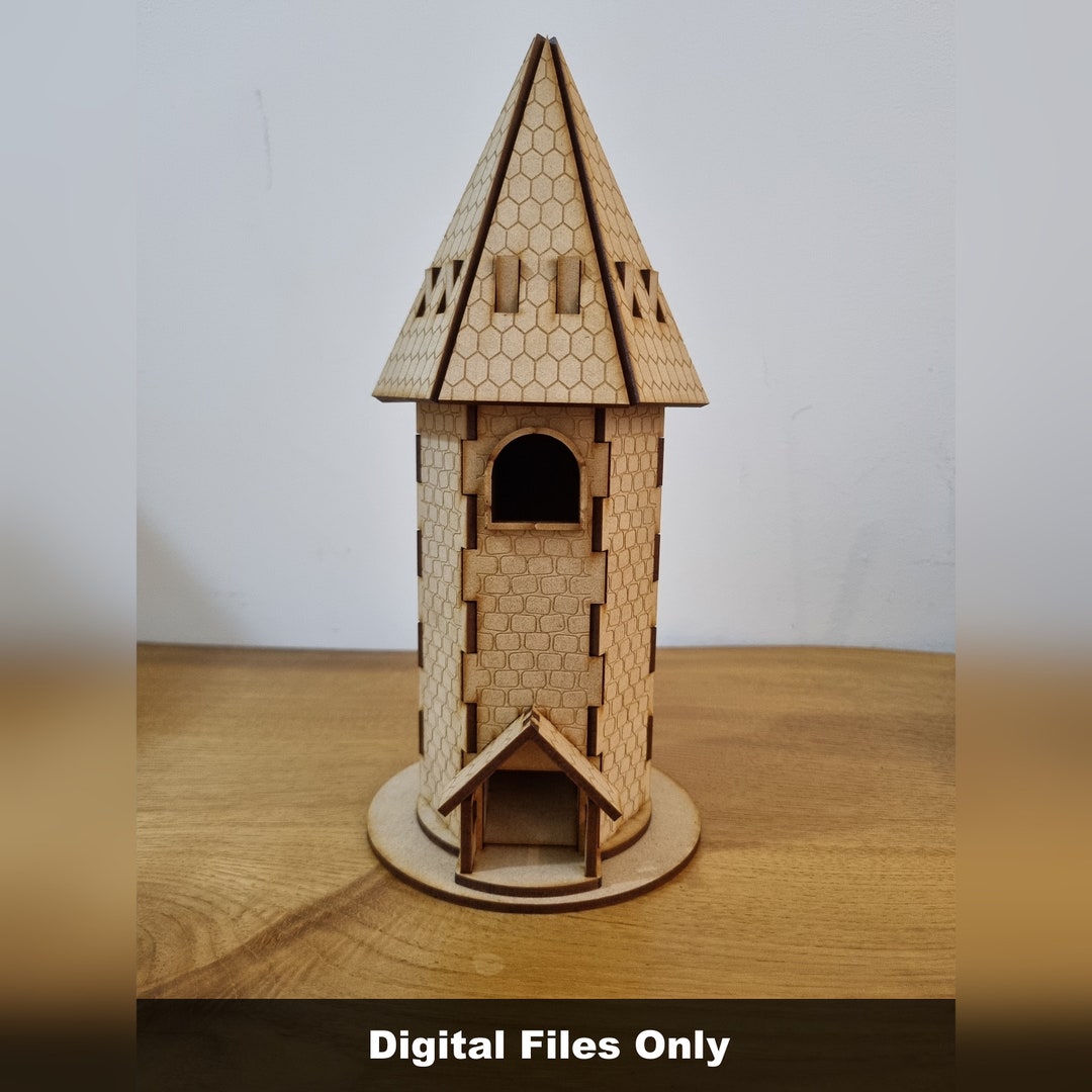 Laser Cut Dungeons & Dragons Wizard's Dice Tower - Laser Cutting Files ...