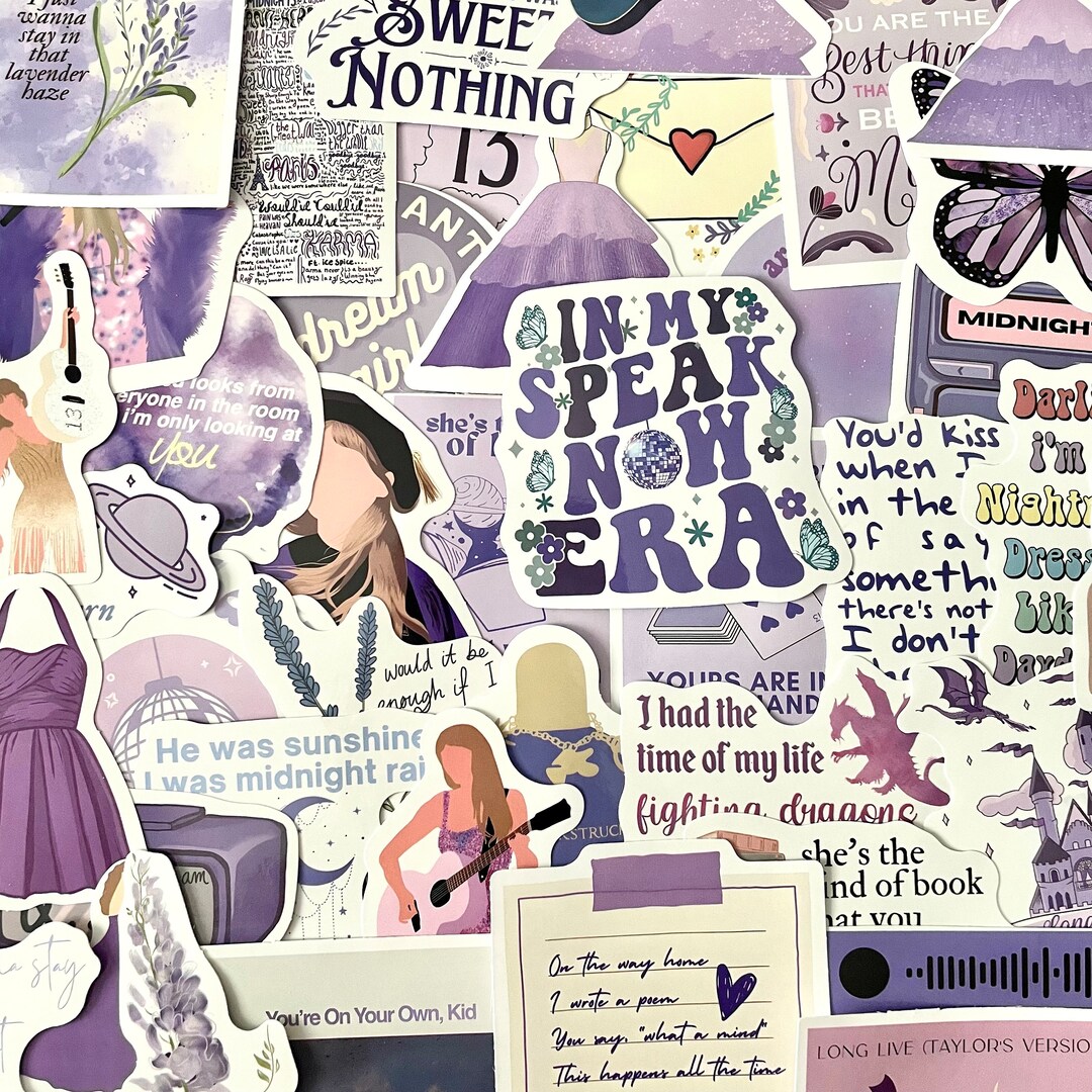 Taylor Swift Purple Inspired Speak Now Midnights Stickers Lucky Dip 10 ...