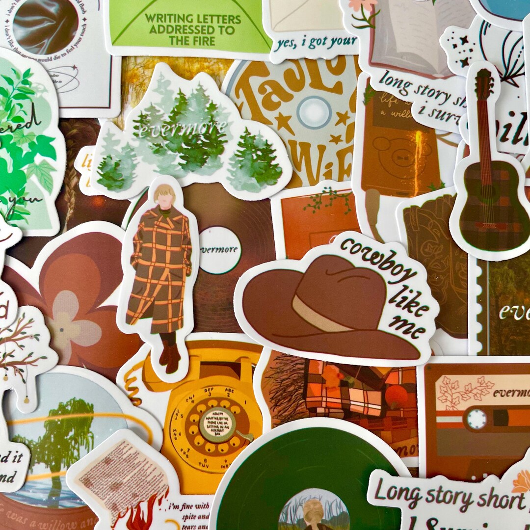 Taylor Swift Evermore Era Album Inspired Stickers Lucky Dip 15, 25 Pack ...