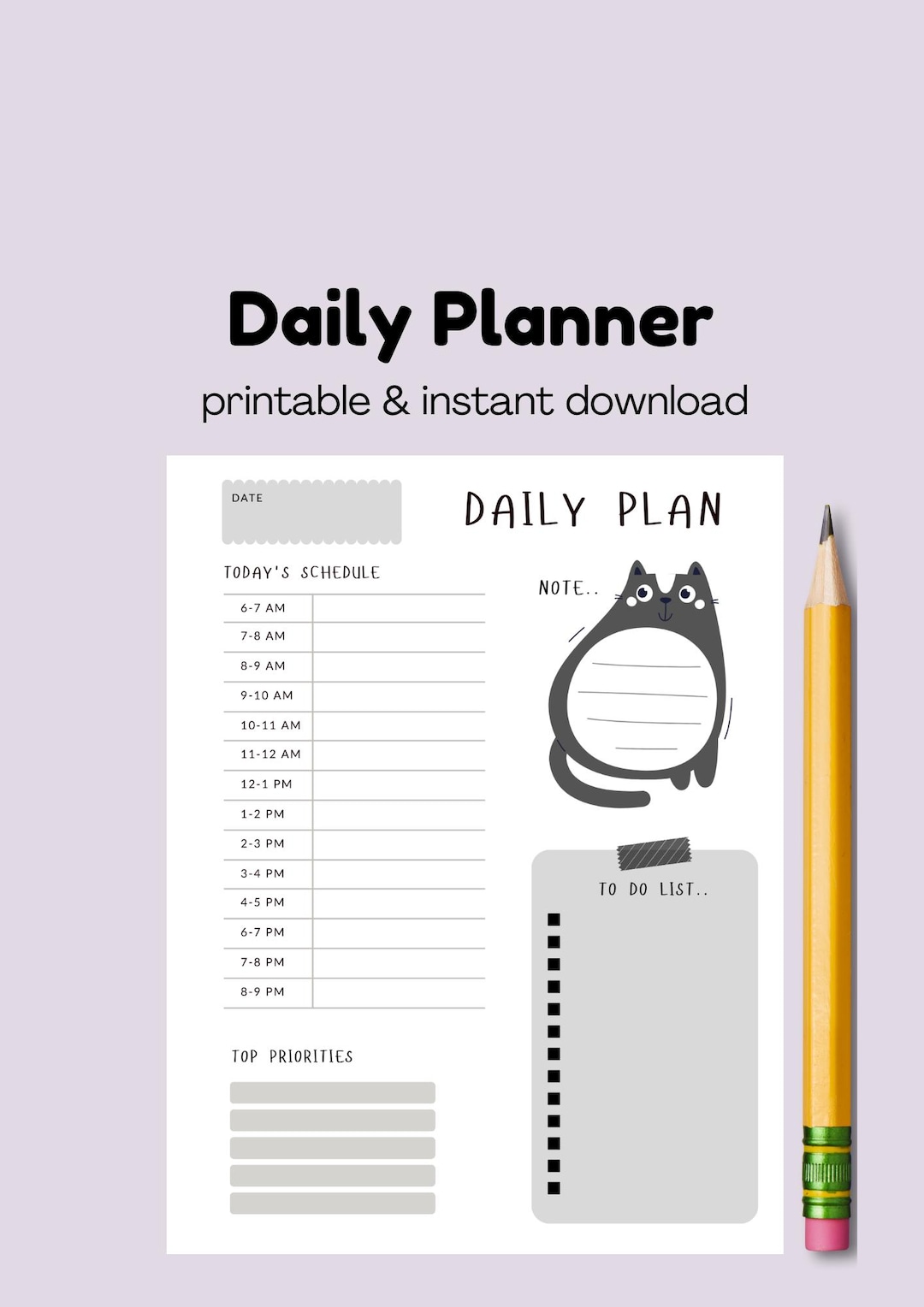 Printable 7 Day Planner, Daily Planner, Weekly Planner, Personal ...