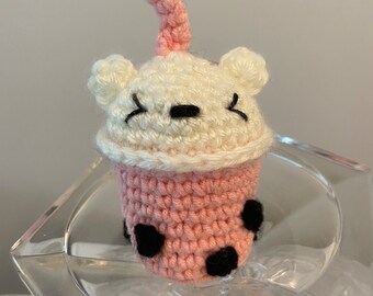 Crochet Boba Bubble Tea Keychain - Etsy