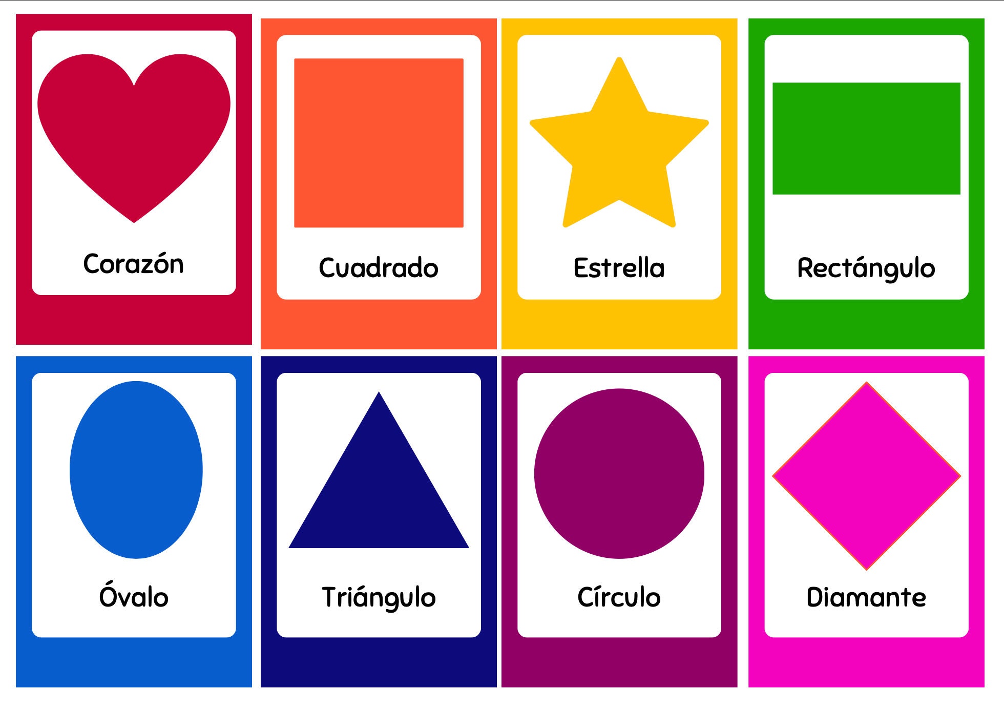 Shape Flashcards - Spanish Edition - Etsy