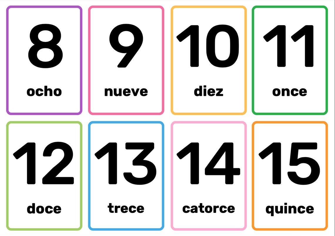 Tarjetas De Números En Español (spanish Number Flashcards) - Etsy